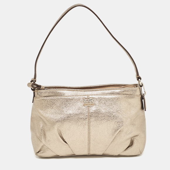 Coach | Bags | Coach Metallic Bronze Leather Baguette Bag | Poshmark